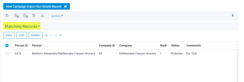 About the Campaign Import Run Details Form – Aptify Support