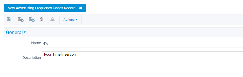 Creating Advertising Frequency Codes – Aptify Support