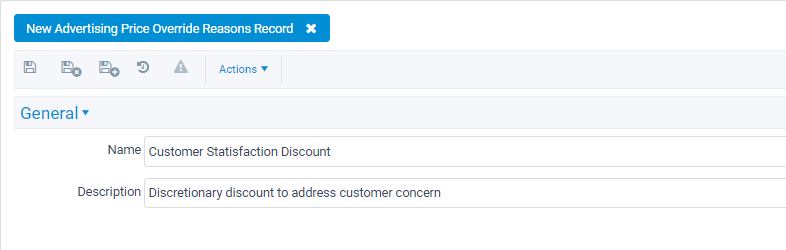 Creating Advertising Price Override Reasons – Aptify Support