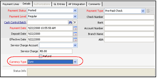Recording a Payment in a Different Currency than the Order – Aptify Support