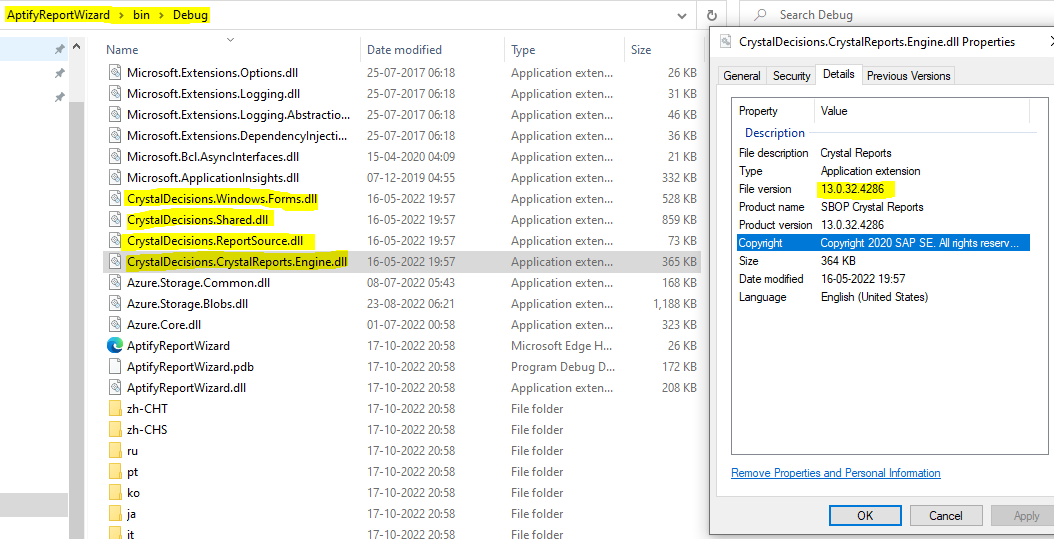 Upgrading Crystal Report Version – Aptify Support