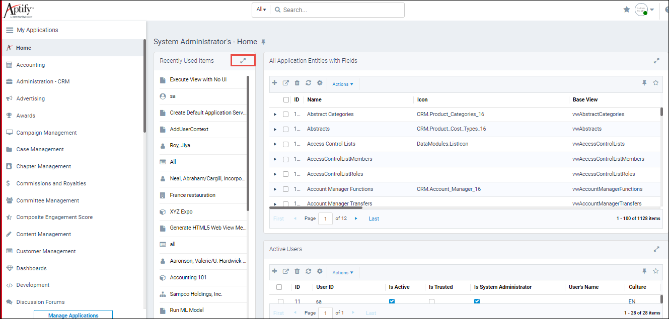 Adding a View to a Dashboard – Aptify Support