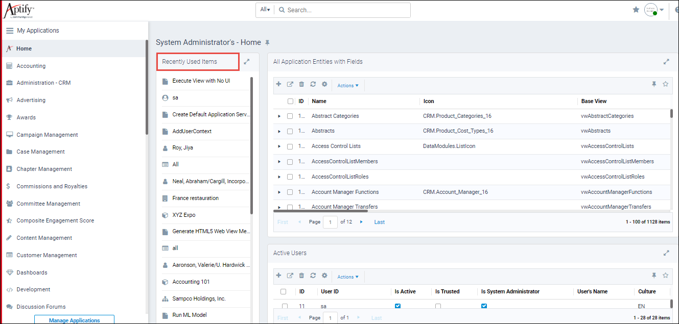 Adding a View to a Dashboard – Aptify Support