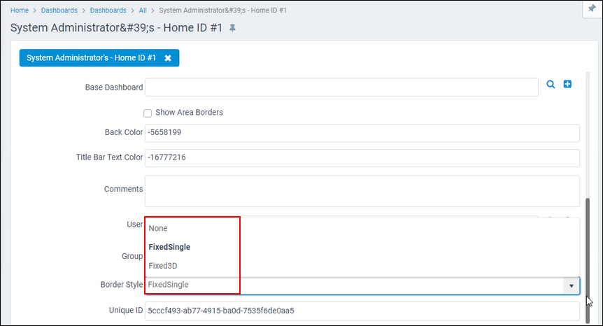 Modifying Dashboard Border Styles – Aptify Support