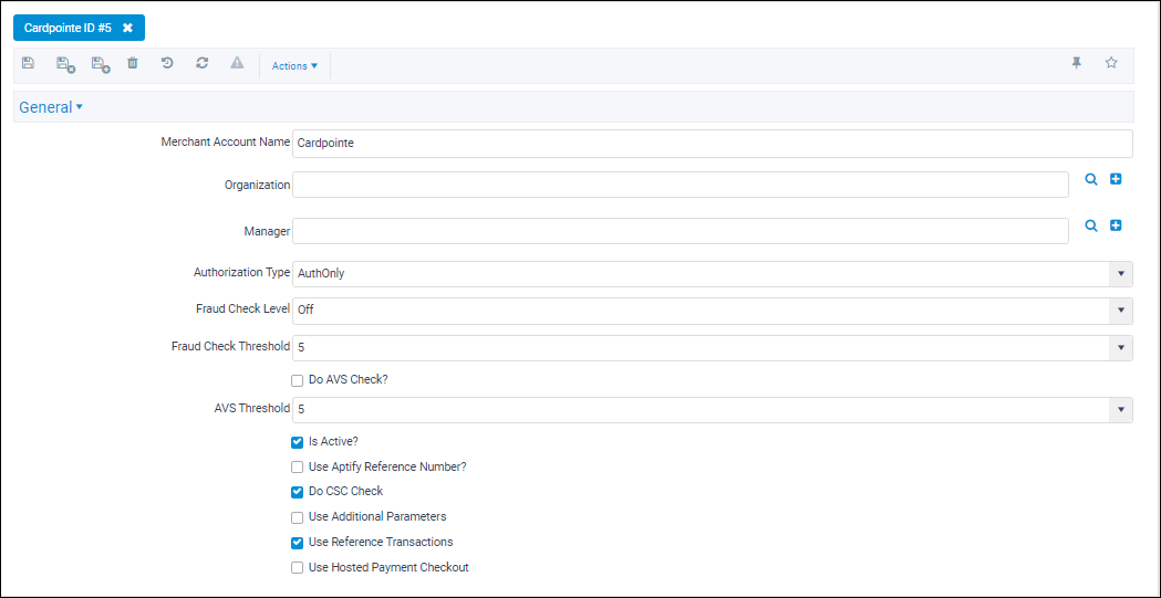 Setting up CardPointe with Aptify – Aptify Support