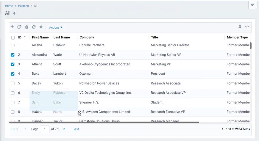 Selecting Multiple Records in a List View – Aptify Support