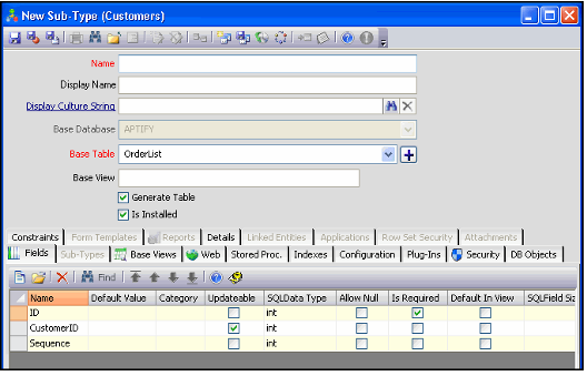 Creating the CustomerPhone Sub-Type Entity Sample Application Example – Aptify Support