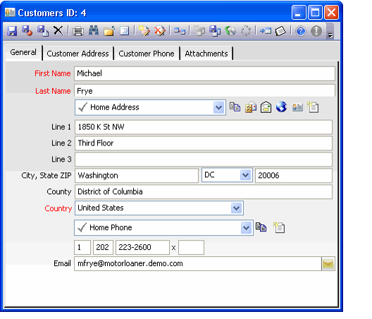 Adding an Address and Phones Control Form Template Example – Aptify Support