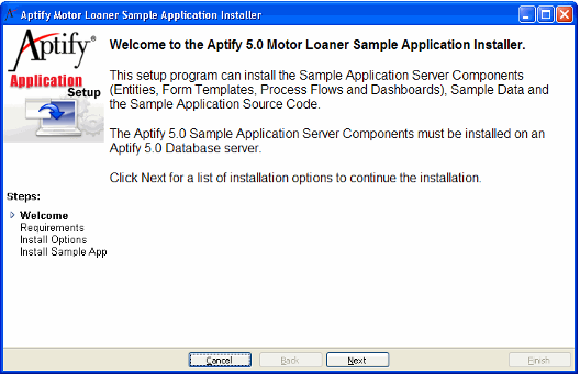 Installing the Sample Application – Aptify Support