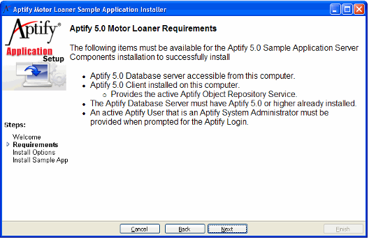 Installing the Sample Application – Aptify Support