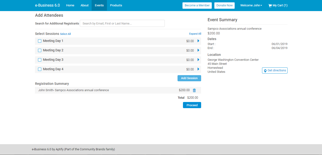 Registering for an Event – Aptify Support