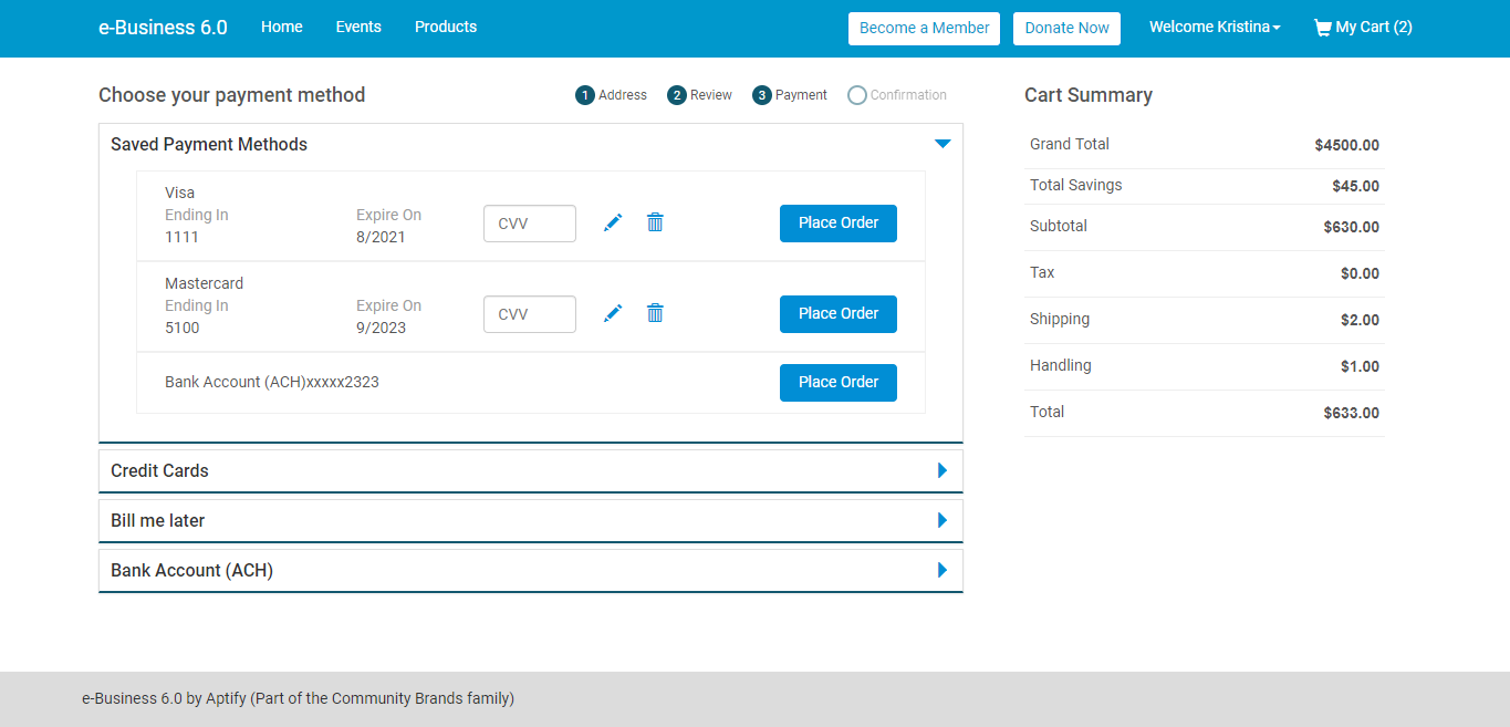 Buying a Product – Aptify Support