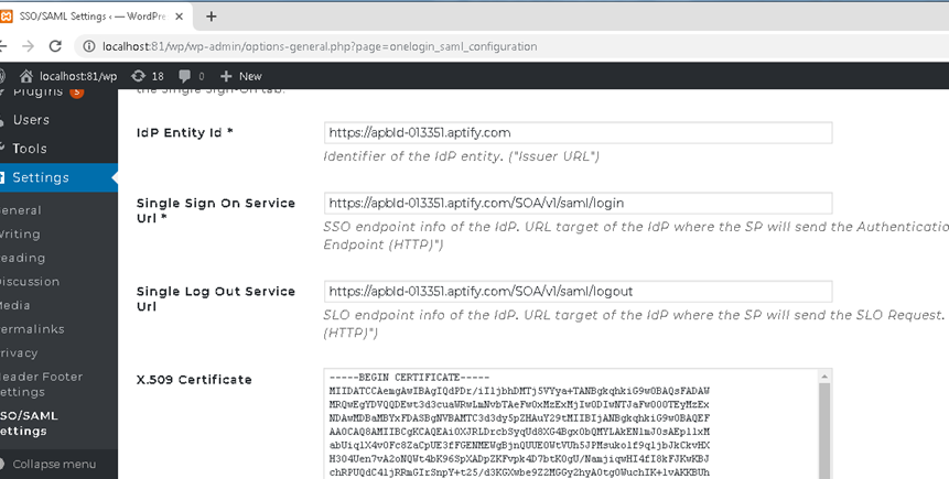 SSO Documentation – Aptify Support