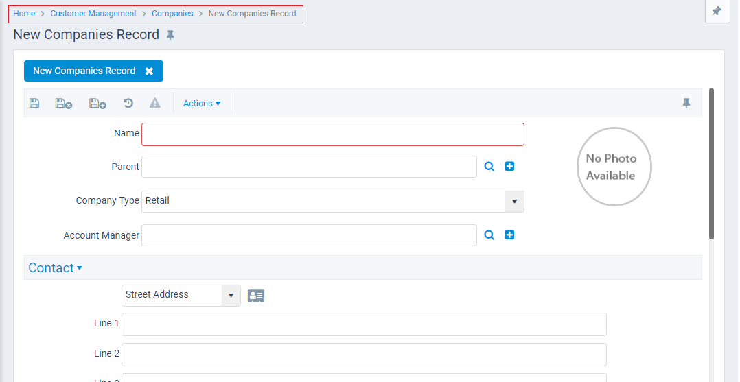 Using Navigation Path (Breadcrumbs) in the Web Interface – Aptify Support