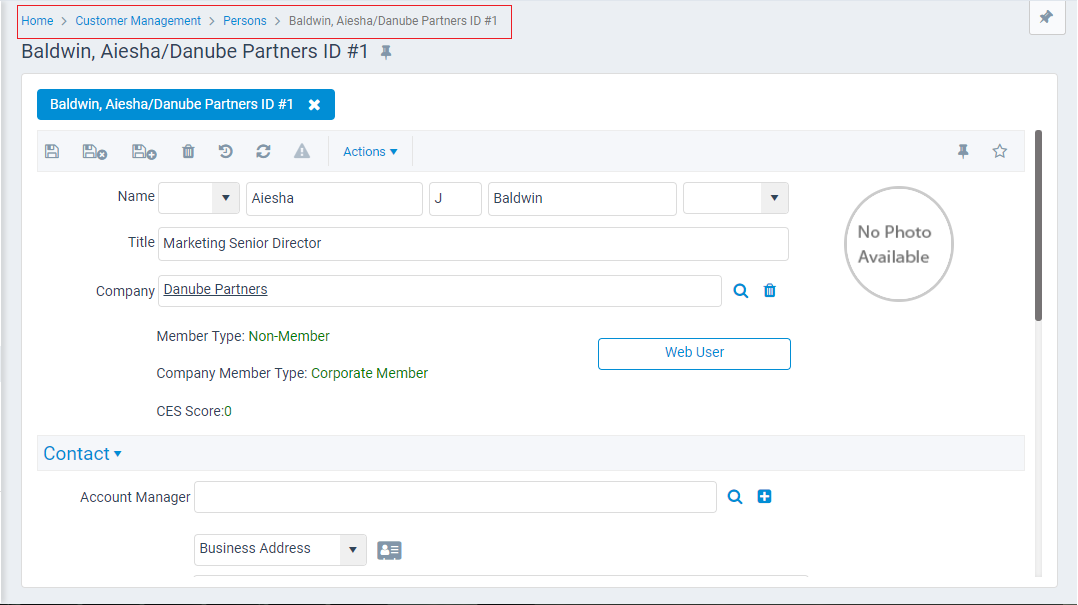 Using Navigation Path (Breadcrumbs) in the Web Interface – Aptify Support
