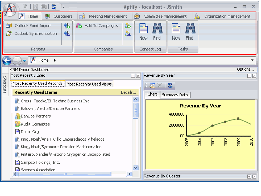 Using the Desktop Client Ribbon – Aptify Support