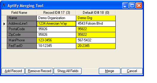 Merging Records – Aptify Support