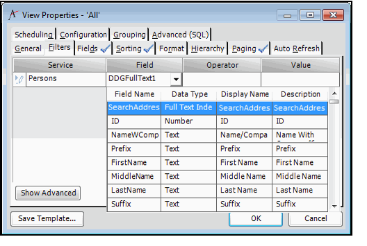 Defining Full Text Based Filters for Views – Aptify Support