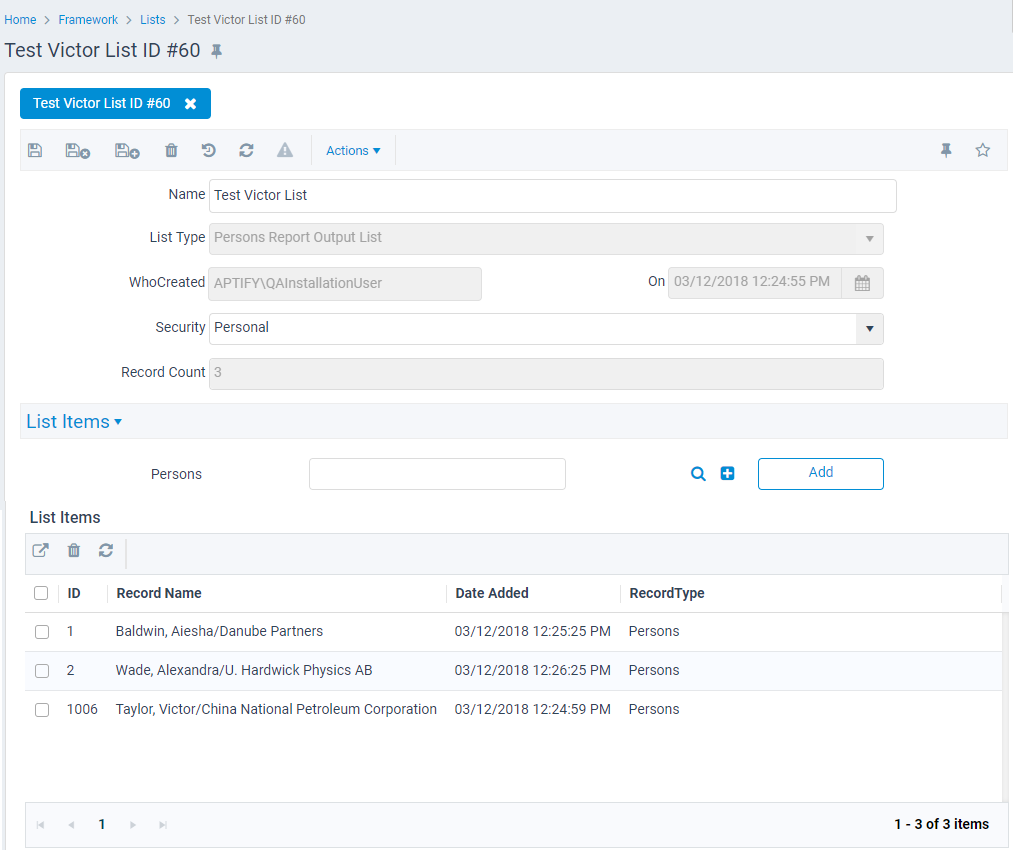Creating a List – Aptify Support