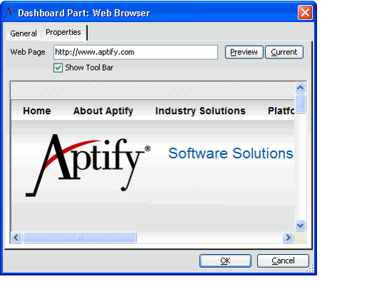 About the Dashboard Part Form – Aptify Support