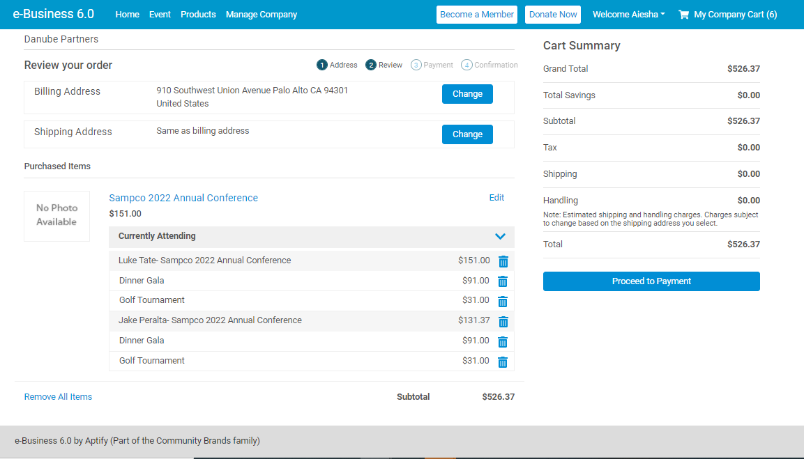 Registering for an Event – Aptify Support