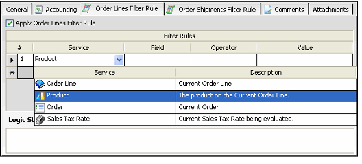 Specifying Order Lines Filter Rules – Aptify Support