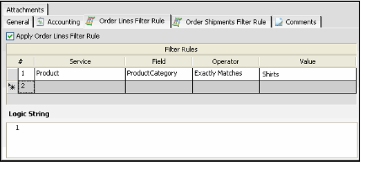 Specifying Order Lines Filter Rules – Aptify Support