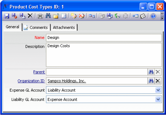 About the Product Cost Types Form – Aptify Support
