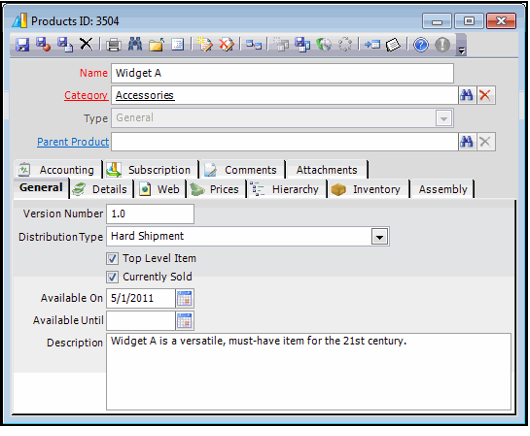 Creating a Basic Products Record – Aptify Support