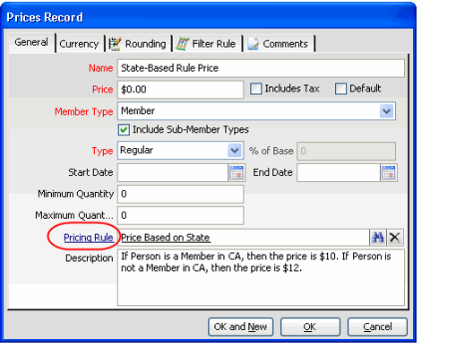 Establishing Pricing Rules – Aptify Support