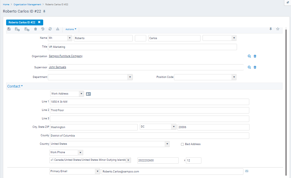 About the Employees Form – Aptify Support