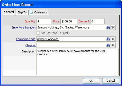 About the Order Lines Form – Aptify Support