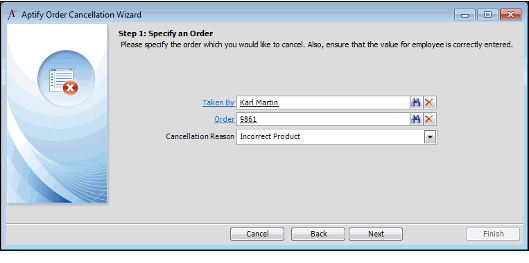 Using the Order Cancellation Wizard – Aptify Support