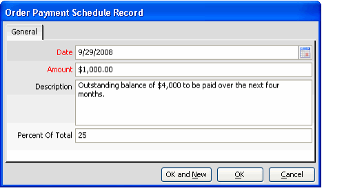 Recording a Payment Schedule – Aptify Support