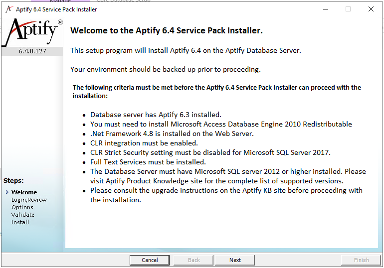 Installing Aptify 6.4 Server Software – Aptify Support