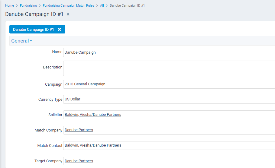 About the Fundraising Campaign Match Rules Form – Aptify Support